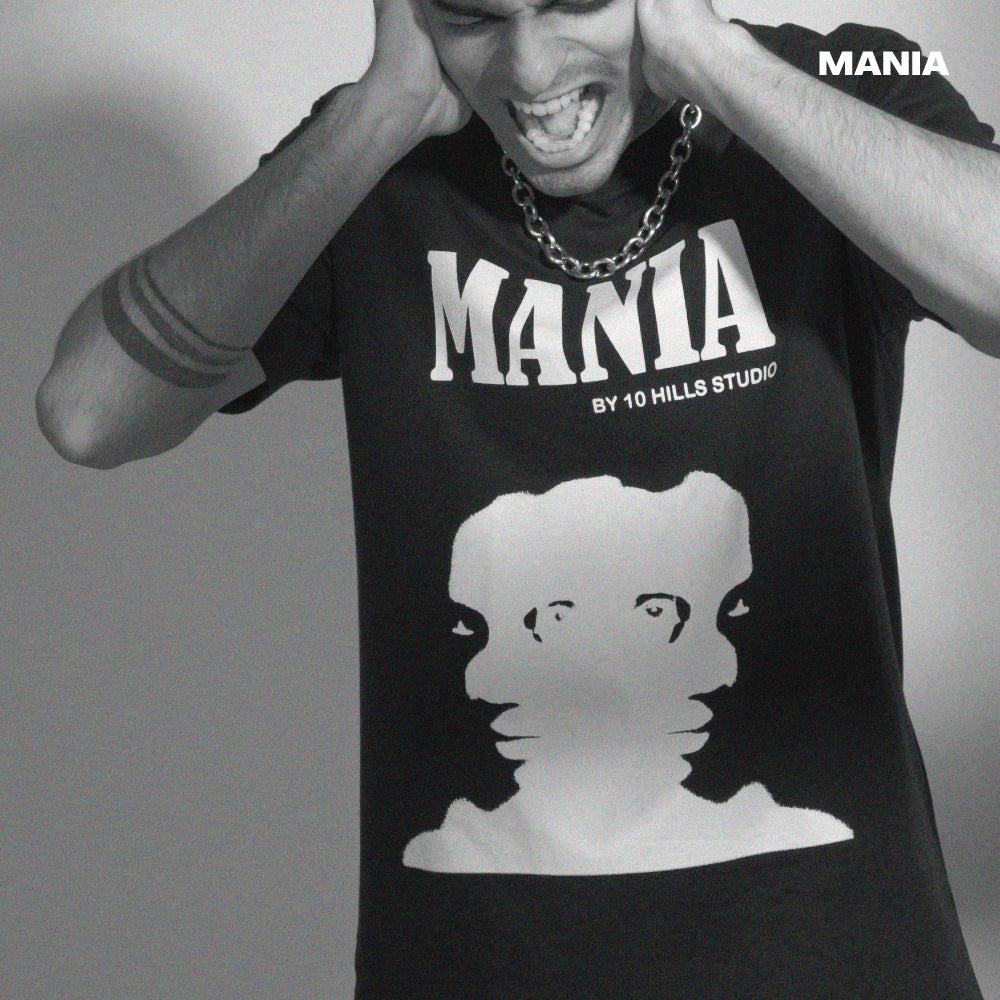 Mania Black "Two-Faced" Oversize T-shirt – 10 Hills Studio