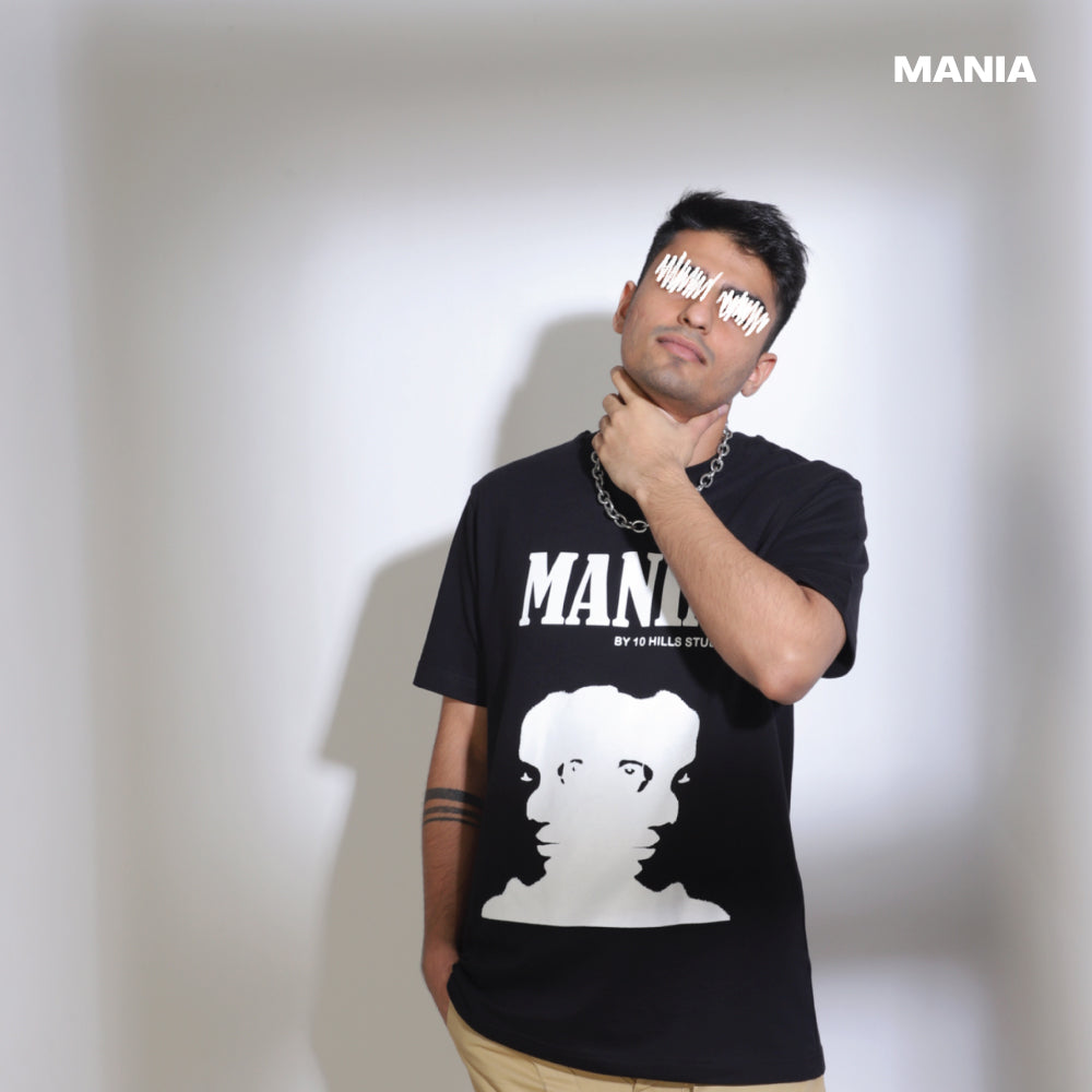 Mania Black "Two-Faced" Oversize T-shirt – 10 Hills Studio